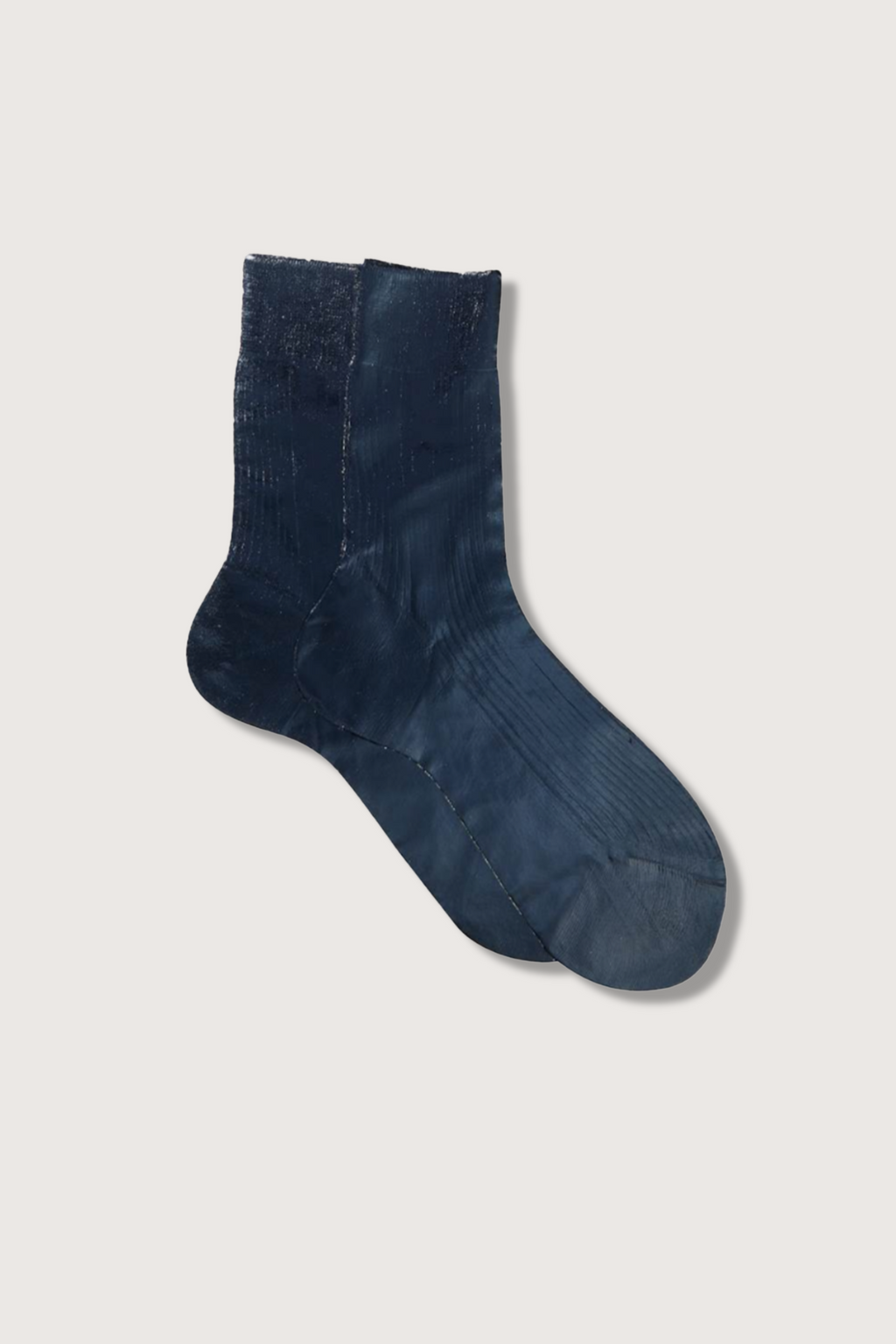 One Ribbed Laminated Socks Navy – Otte New York